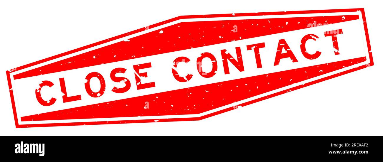 Grunge red close contact word hexagon rubber seal stamp on white background Stock Vector Image ...