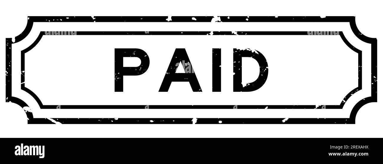 Grunge black paid word rubber seal stamp on white background Stock ...