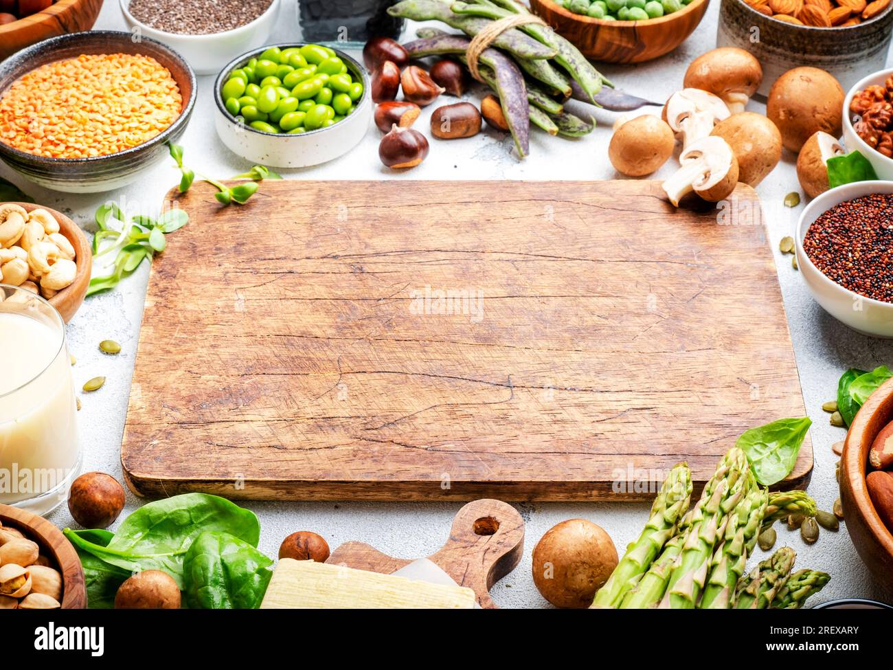 Vegan protein. Plant based vegetarian food sources. Healthy eating ...