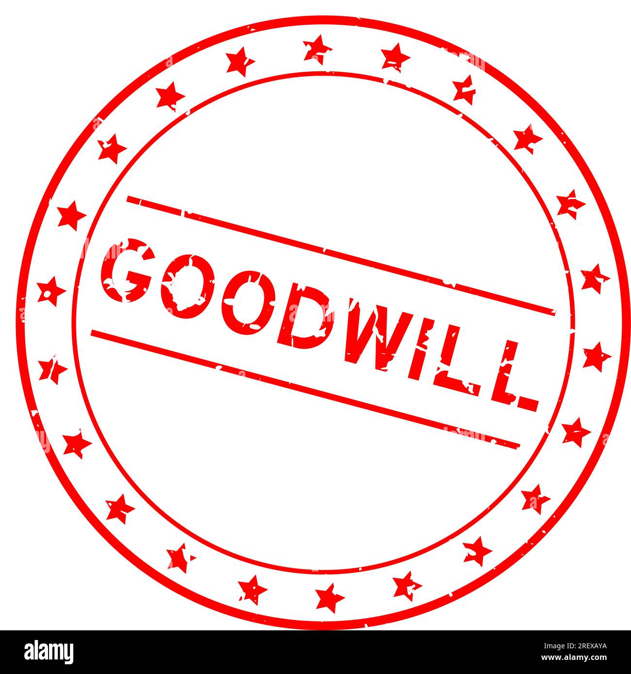 Grunge red goodwill word round rubber seal stamp on white background ...