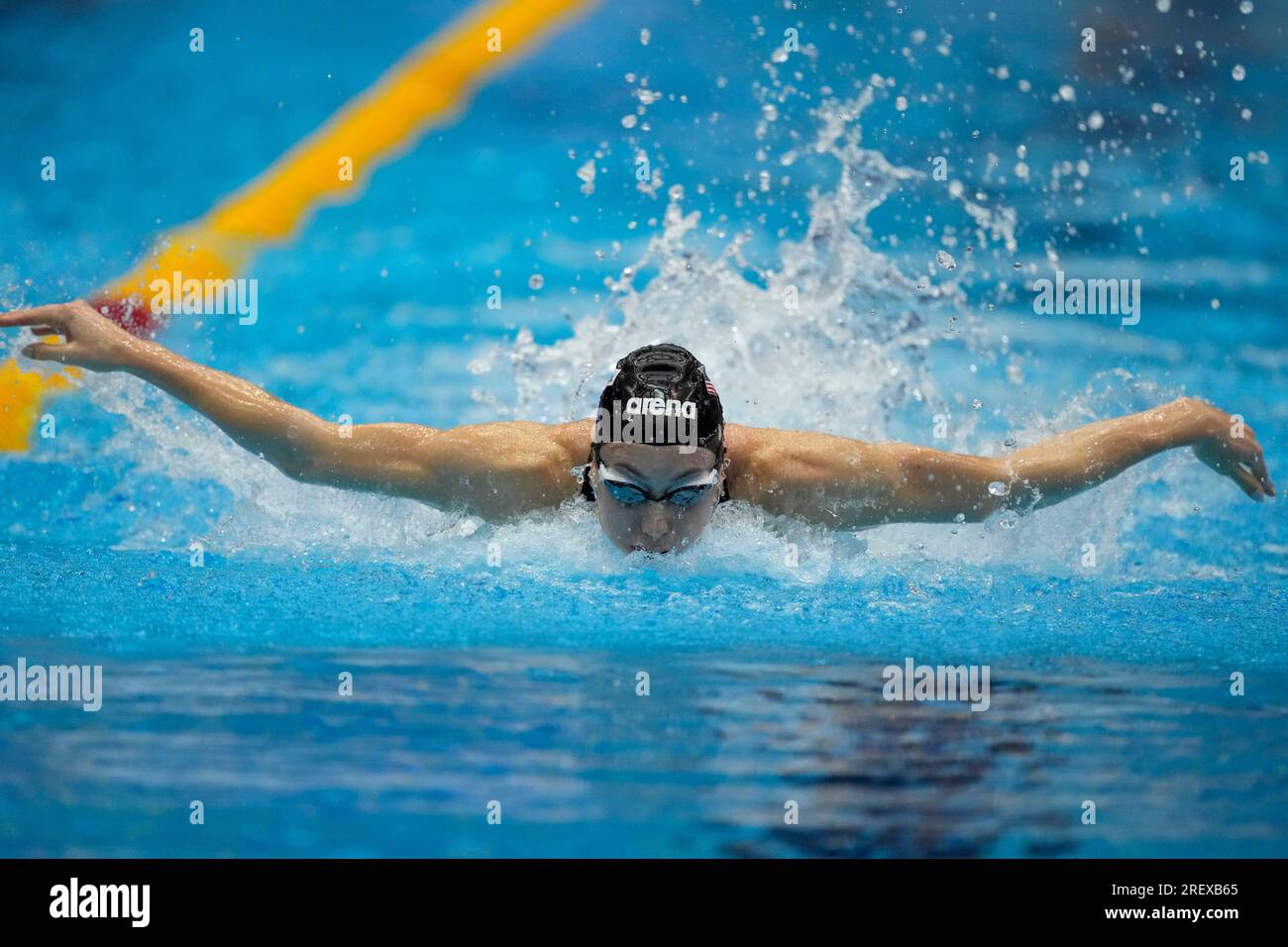 Gretchen Walsh of the U.S. competes during the women's 4x100m medley ...