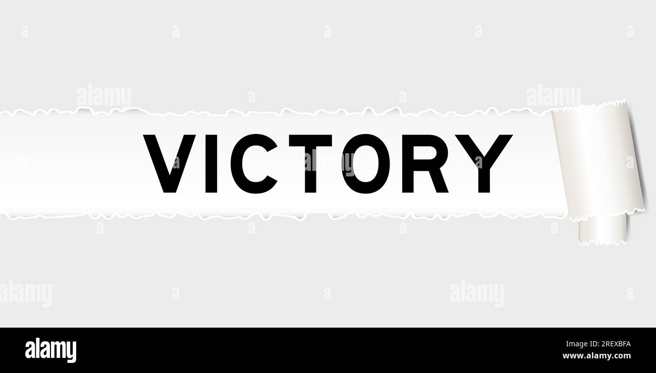 Ripped gray paper background that have word victory under torn part Stock Vector Image & Art - Alamy