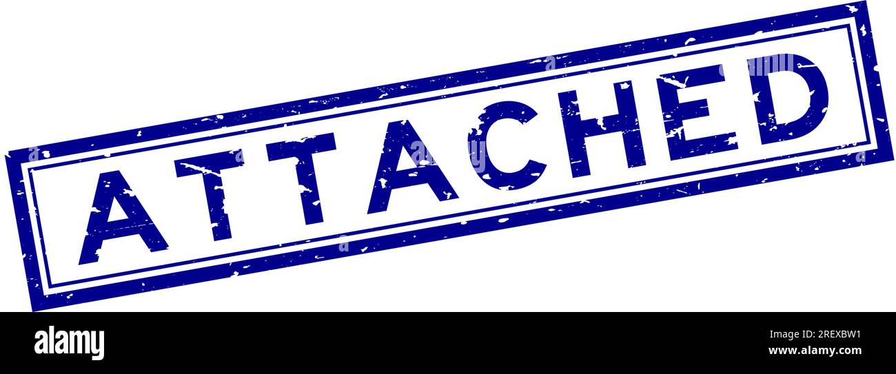 Grunge blue attached word square rubber seal stamp on white background Stock Vector Image & Art ...