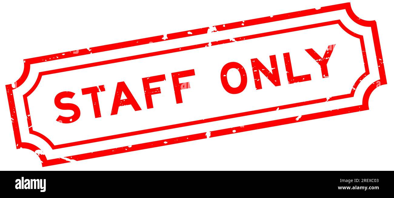 Grunge red staff only word rubber seal stamp on white background Stock ...