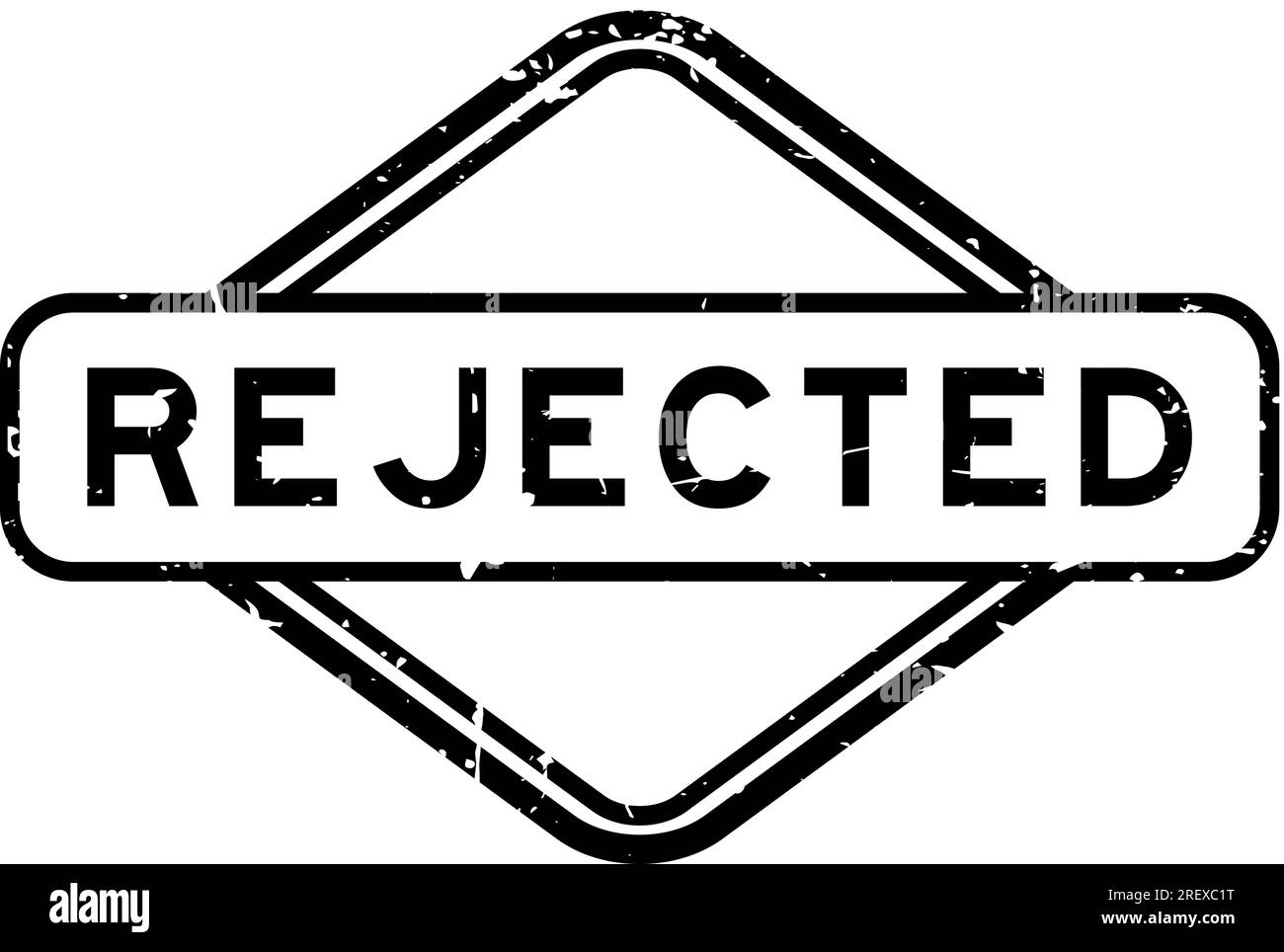 Grunge black rejected word rubber seal stamp on white background Stock ...