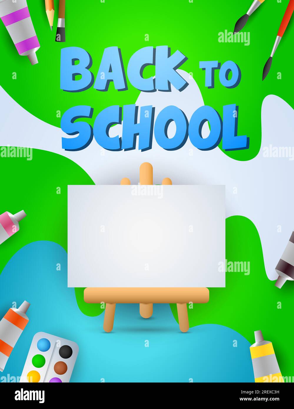 Back to school poster design. Artist easel Stock Vector Image & Art - Alamy