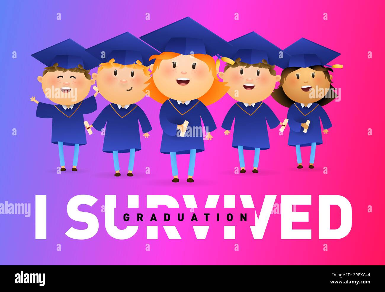 I Survived banner design. Happy graduates Stock Vector Image & Art - Alamy