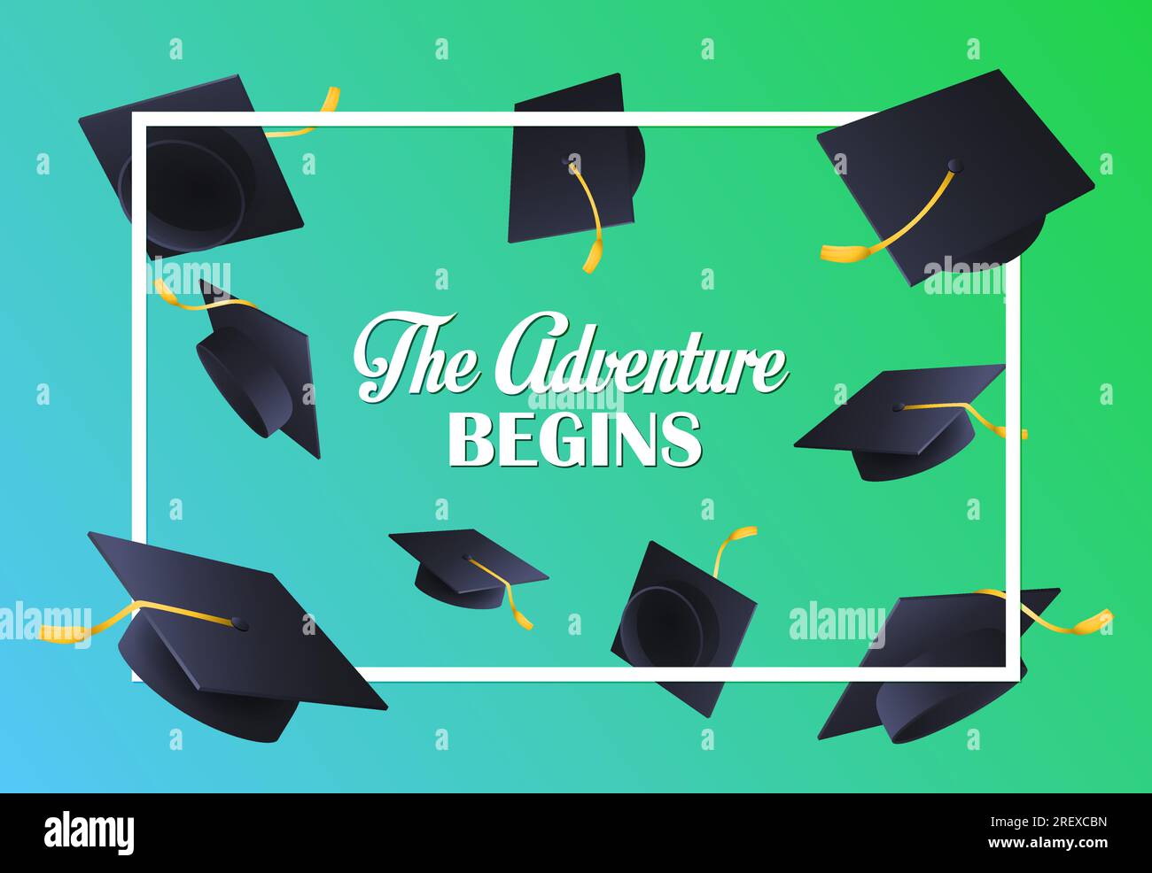 The Adventure Begins festive banner design Stock Vector Image & Art - Alamy