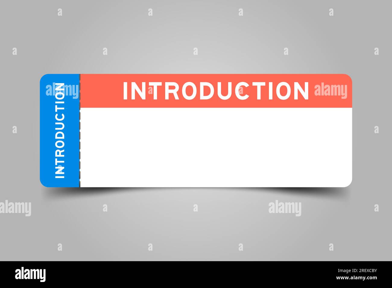 Blue and orange color ticket with word introduction and white copy space Stock Vector Image ...