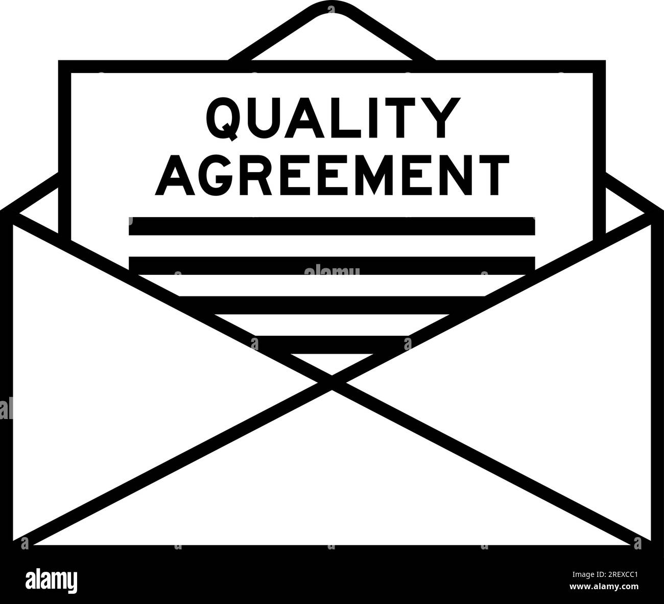Envelope and letter sign with word quality agreement as the headline ...
