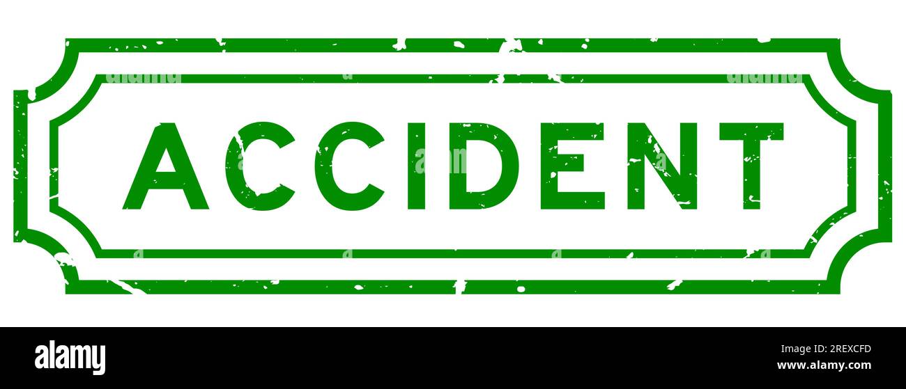 Grunge green accident word rubber seal stamp on white background Stock ...
