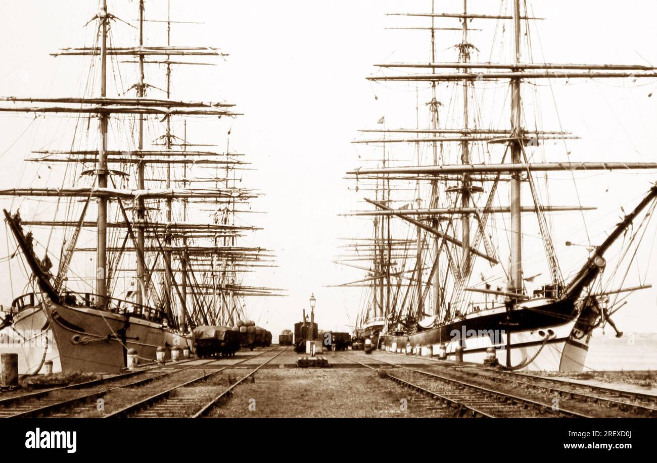 Sailing ships, Williamstown, Victoria, Australia, Victorian period ...