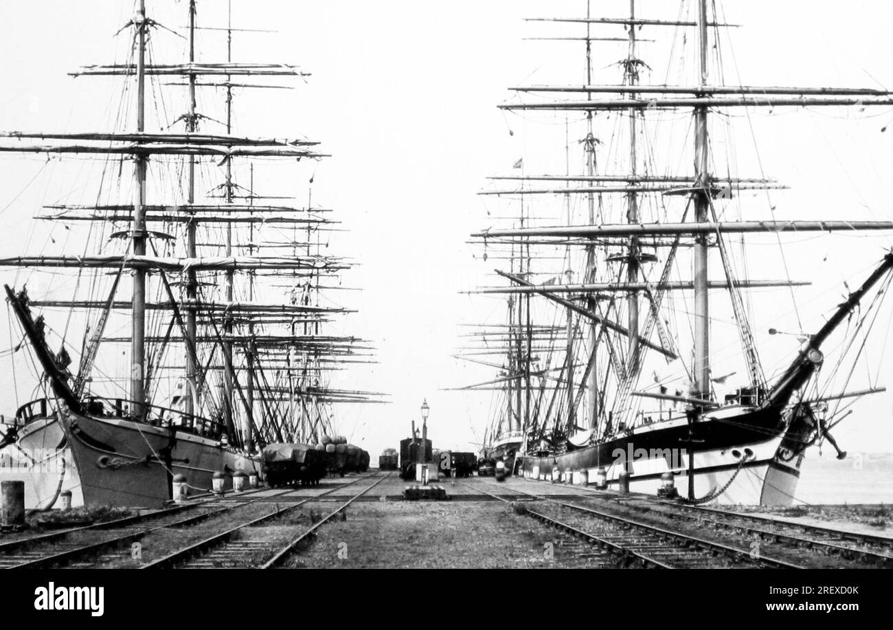 Sailing ships, Williamstown, Victoria, Australia, Victorian period ...