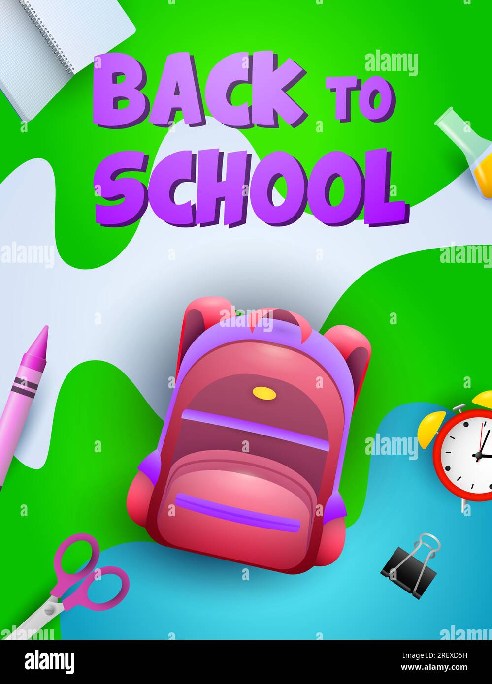 Back to school poster design. Pink backpack Stock Vector Image & Art ...