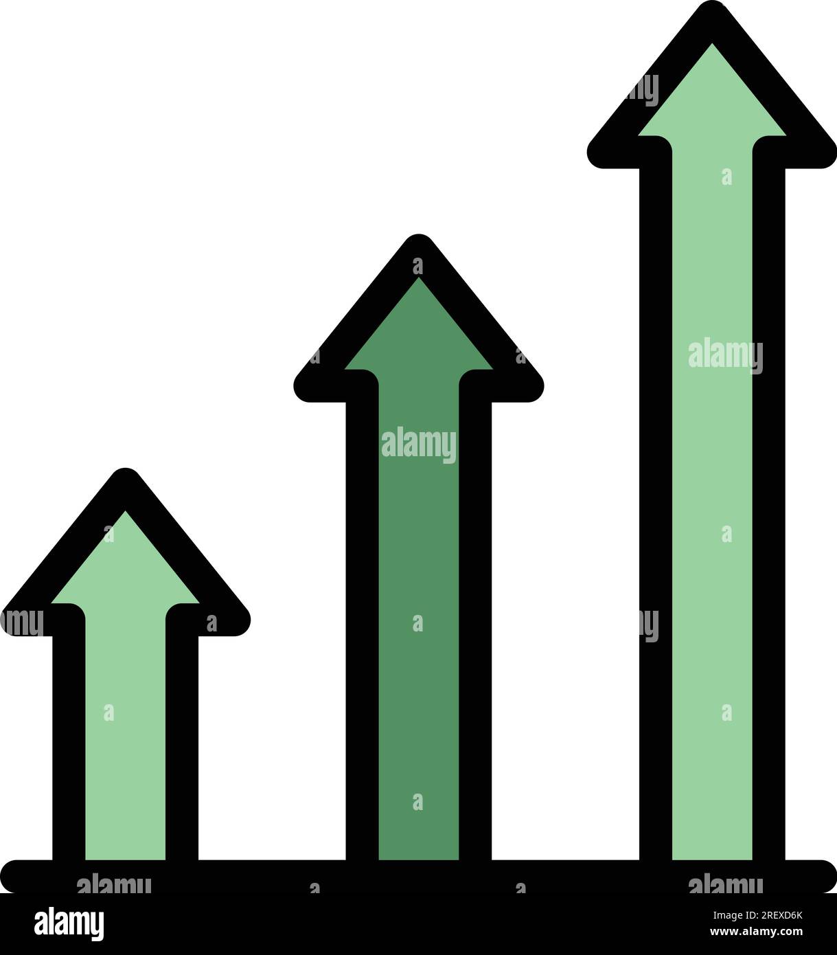 Rise customer graph icon outline vector. Satisfaction level. Happy ...
