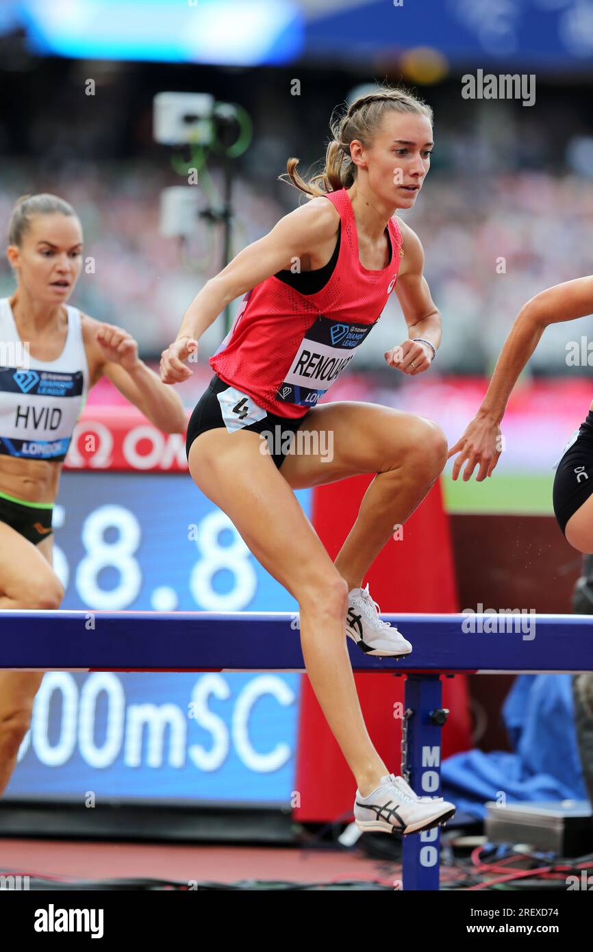 Flavie RENOUARD (France) competing in the Women's 3000m Steeplechase ...