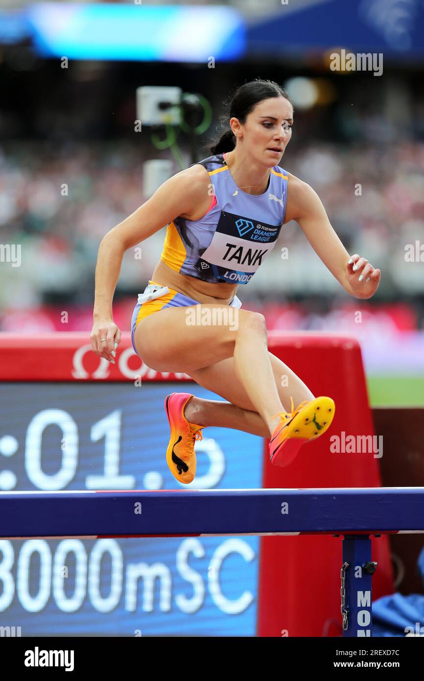 Poppy TANK (Great Britain) competing in the Women's 3000m Steeplechase ...