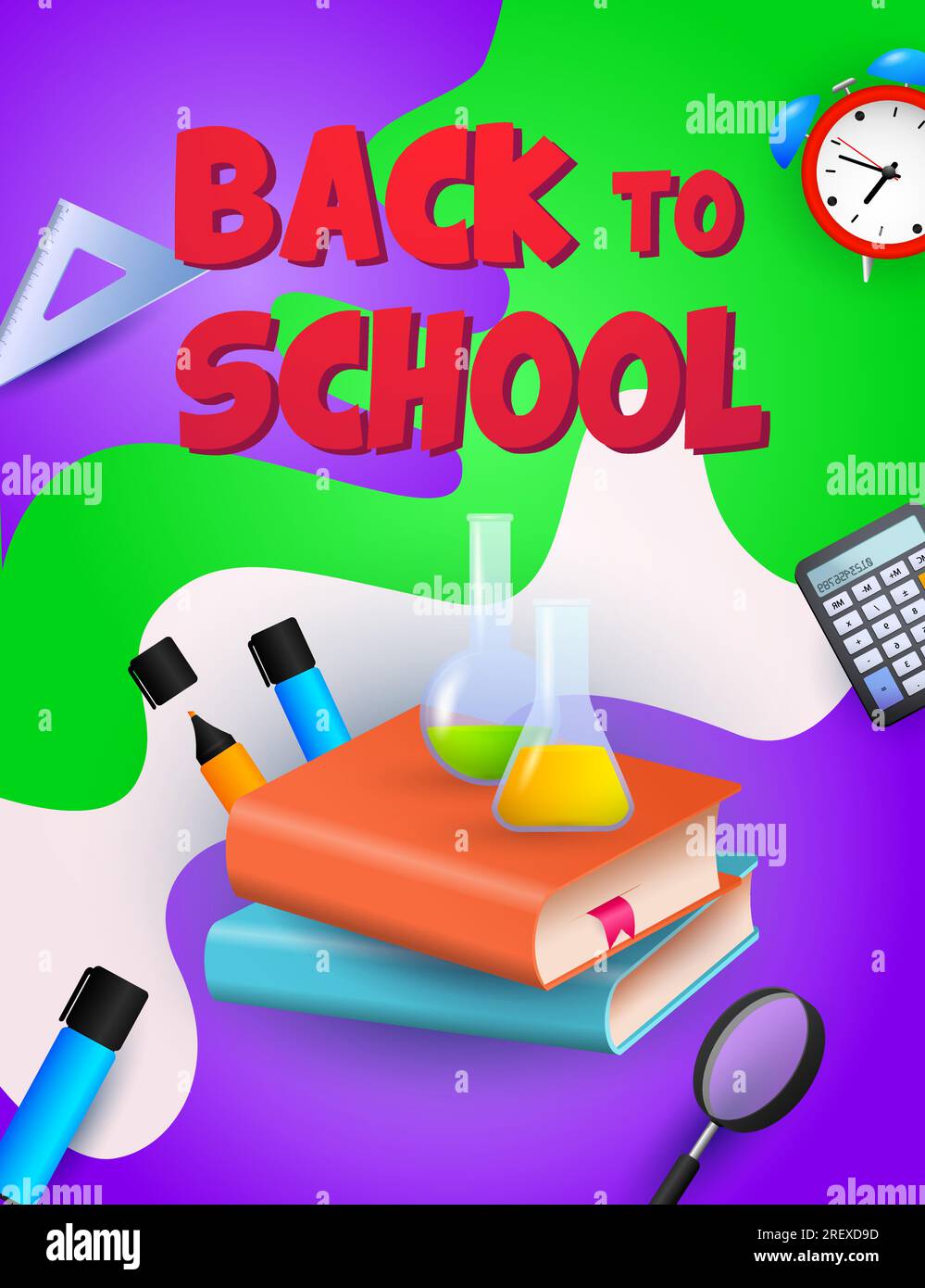 Back to school poster design. Stack of books Stock Vector Image & Art ...
