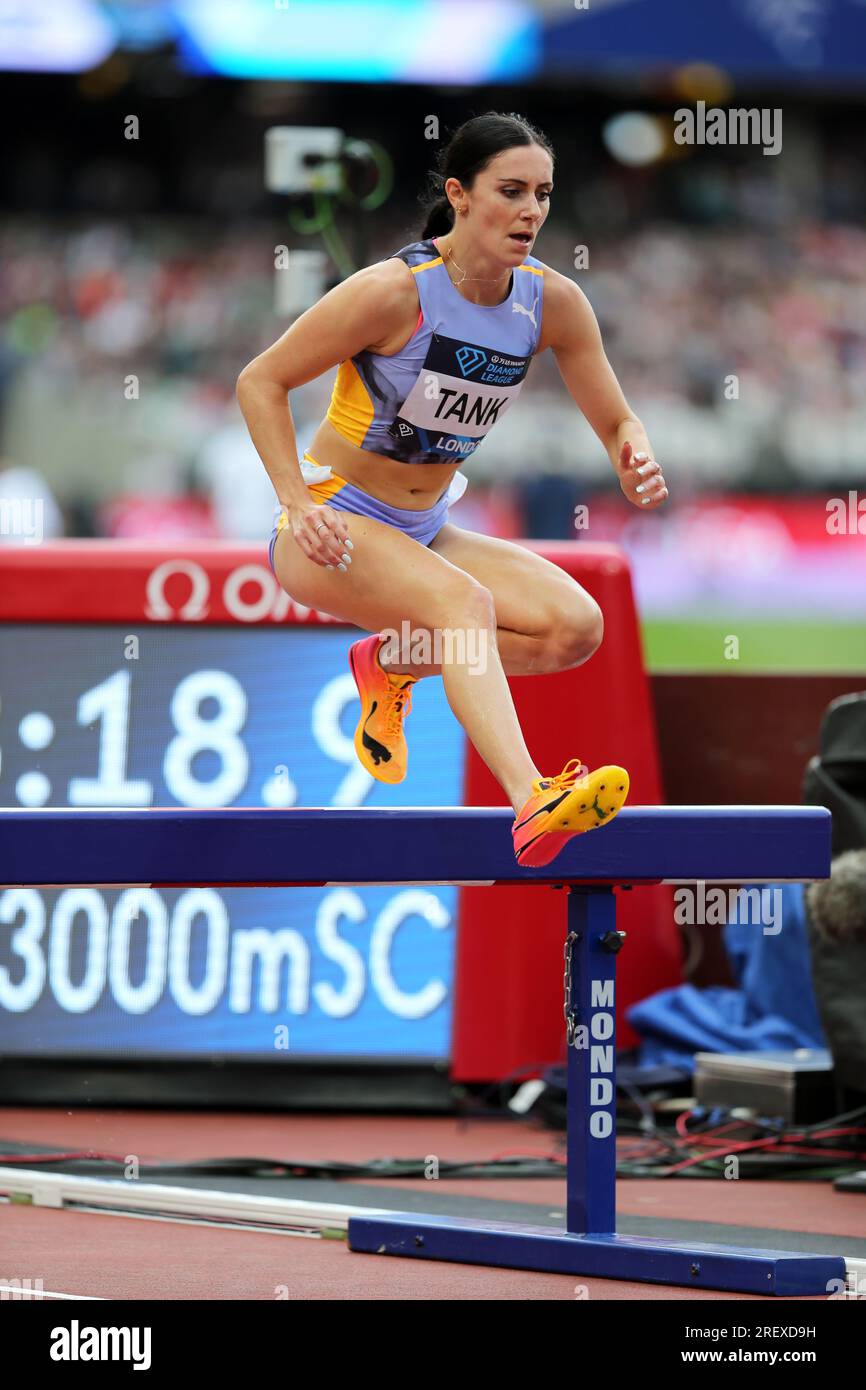 Poppy TANK (Great Britain) competing in the Women's 3000m Steeplechase ...