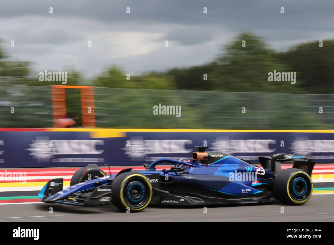 Williams driver Alexander Albon of Thailand steers his car during the ...