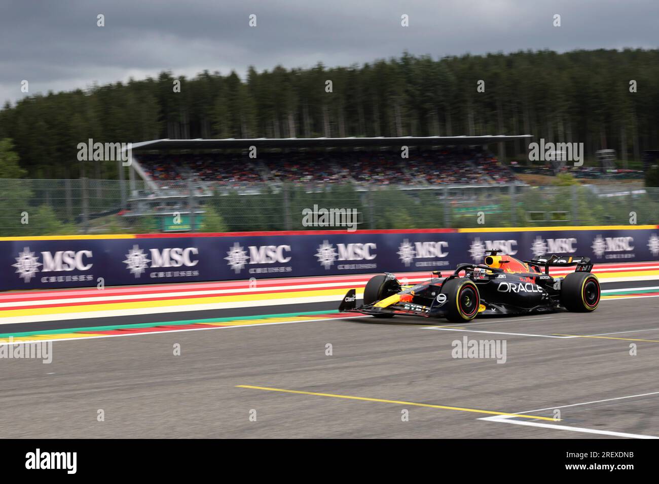 Red Bull driver Max Verstappen of the Netherlands steers his car during ...