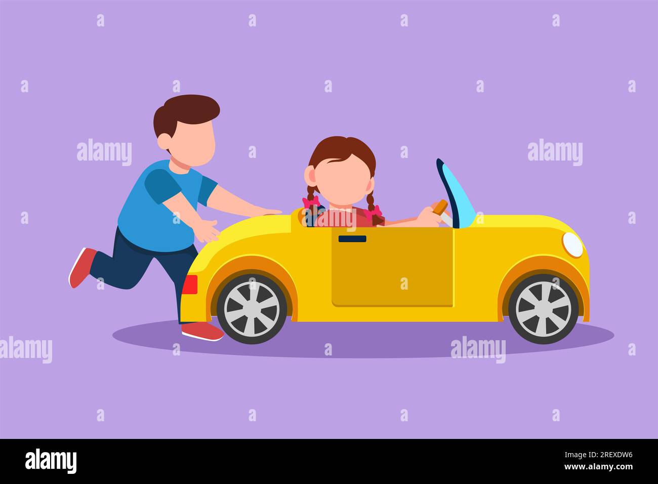 Pushing A Car Clipart