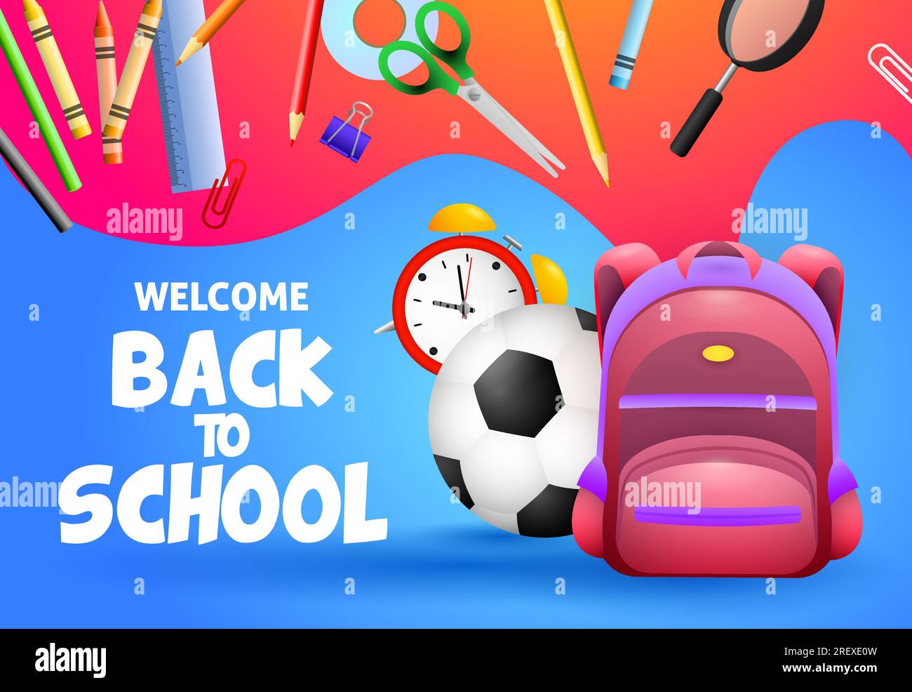 Welcome back to school poster design. Soccer ball Stock Vector Image ...