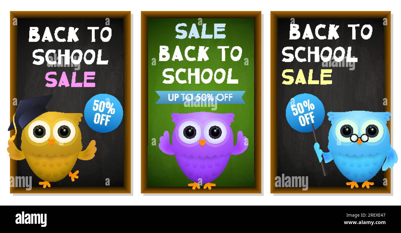 Back to school promotion posters set Stock Vector Image & Art - Alamy