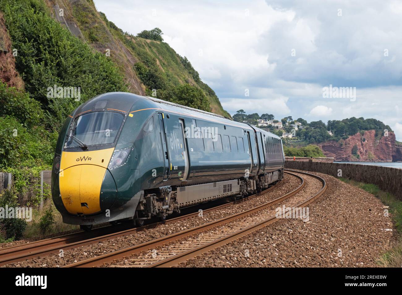 Devon, England – July 21, 2023: A Hitachi class 800 series train of the ...