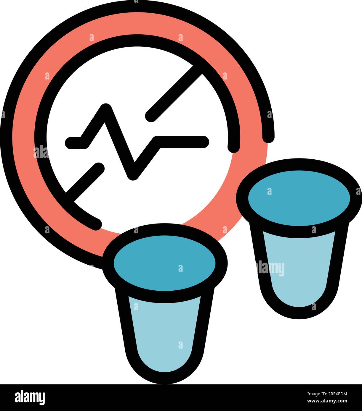 Quiet earplugs icon outline vector. Noise plug. Listen reduction color ...