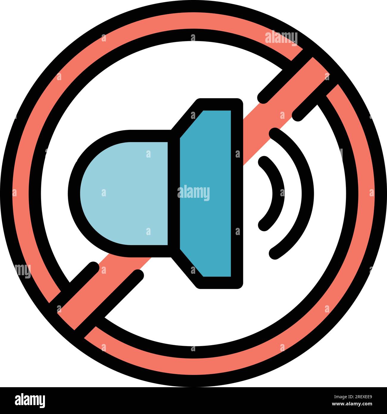 Earplugs silence icon outline vector. Auditory noise. Quiet protection ...