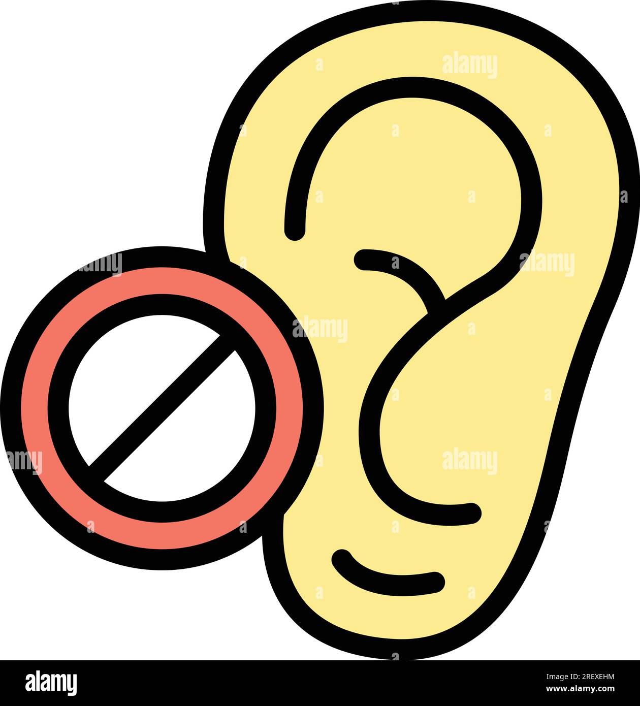 Reduce silent earplugs icon outline vector. Auditory noise. Plug ...