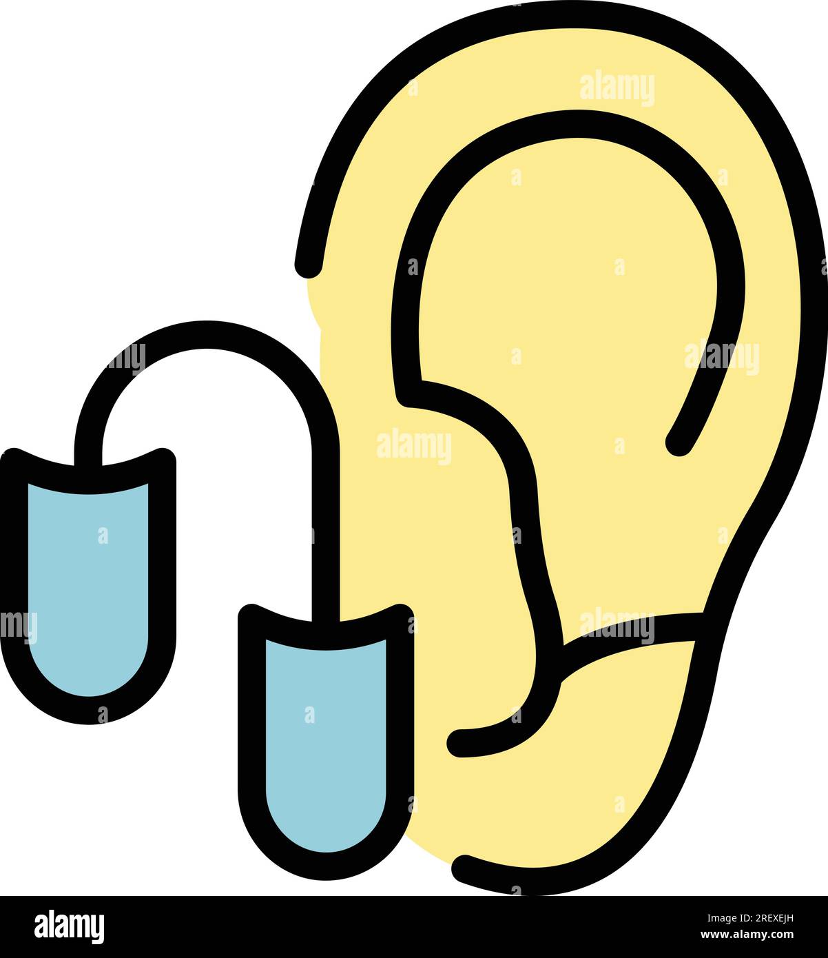 Silicone earplugs icon outline vector. Noise auditory. Plug protection ...