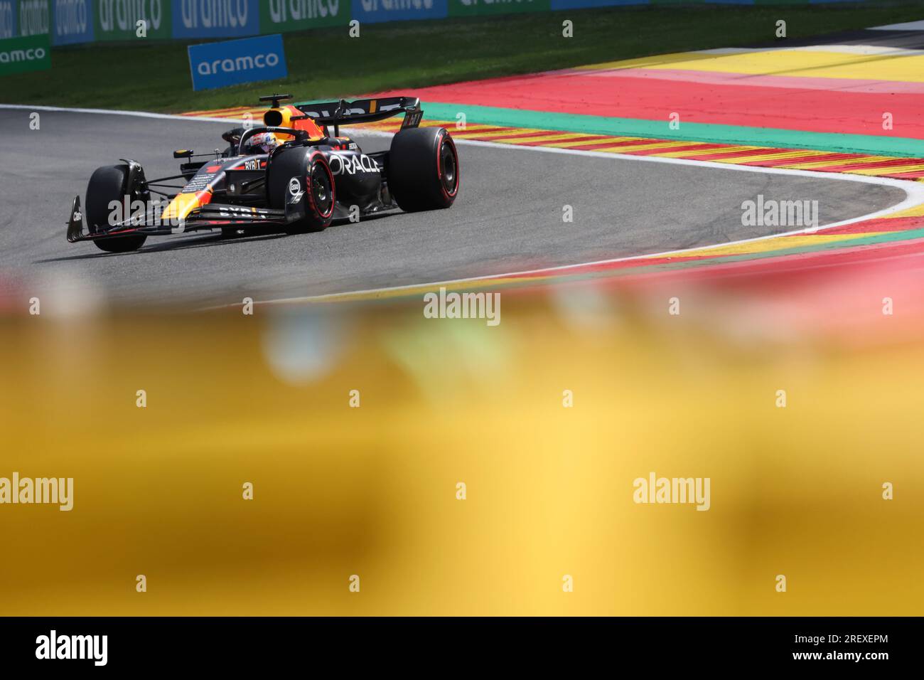 Red Bull driver Max Verstappen of the Netherlands steers his car during ...