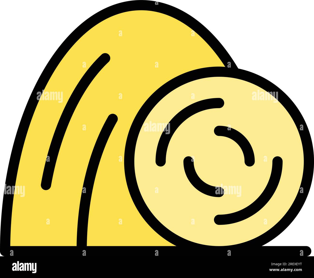 Haystack icon outline vector. Hay bale. Straw wheat color flat Stock ...