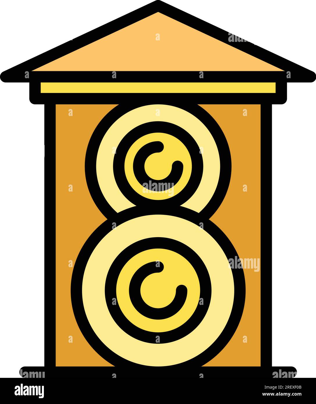 Stack round straw bales Stock Vector Images - Alamy