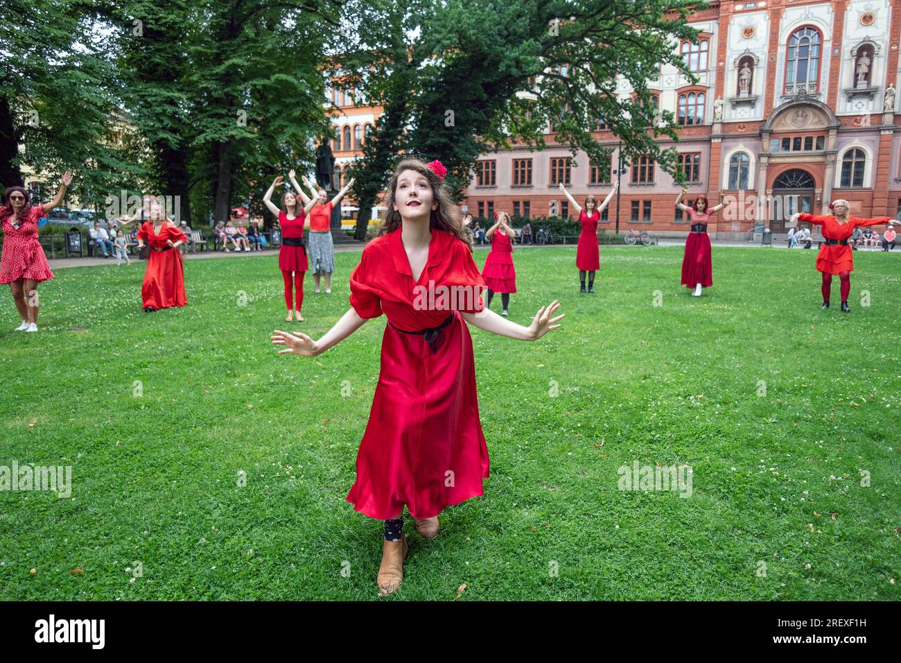 30 July 2023, Mecklenburg-Western Pomerania, Rostock: Under the ...