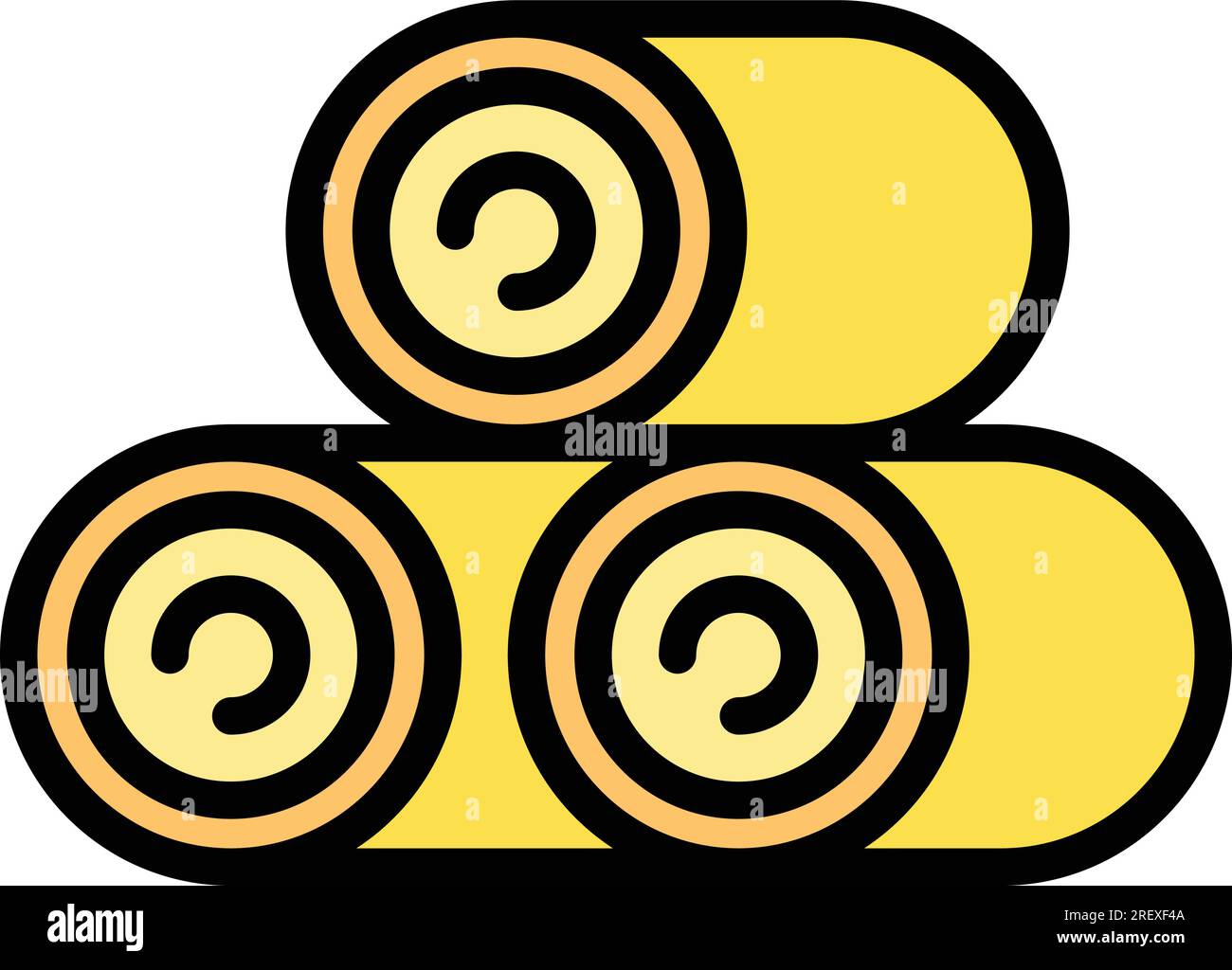 Grass bale icon outline vector. Hay straw. Farm stack color flat Stock ...