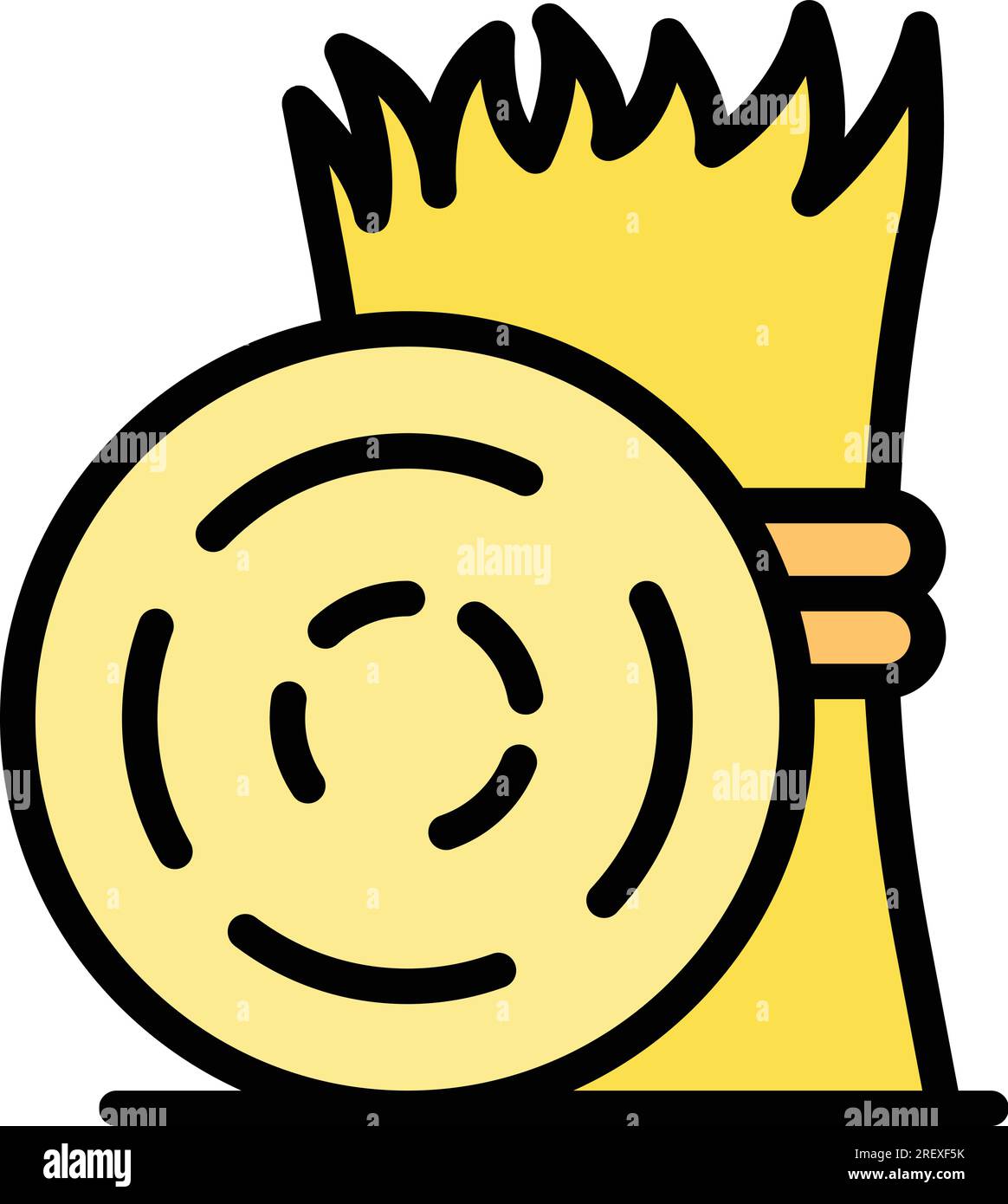 Animal bale icon outline vector. Farm haystack. Wheat stack color flat ...