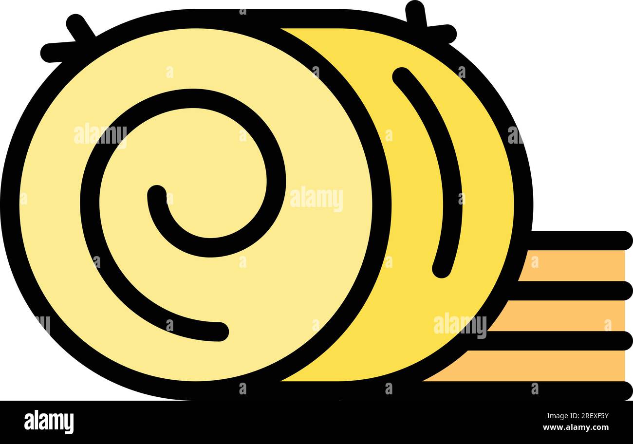 Wheat bale icon outline vector. Hay straw. Farm grass color flat Stock ...