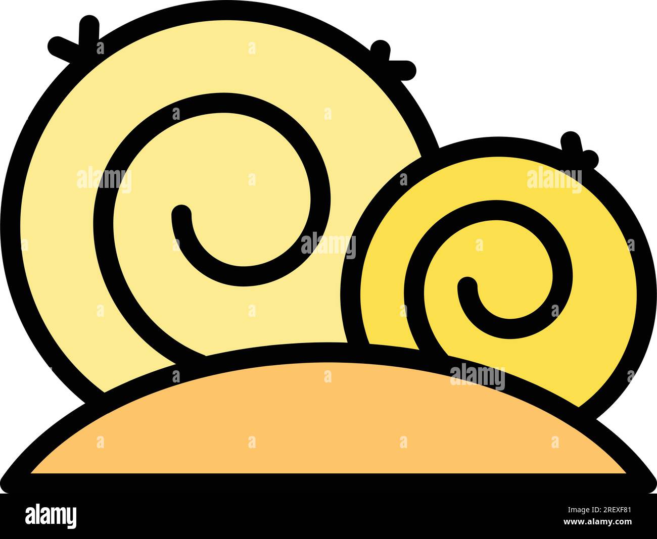 Pile bale icon outline vector. Hay straw. Farm grass color flat Stock ...