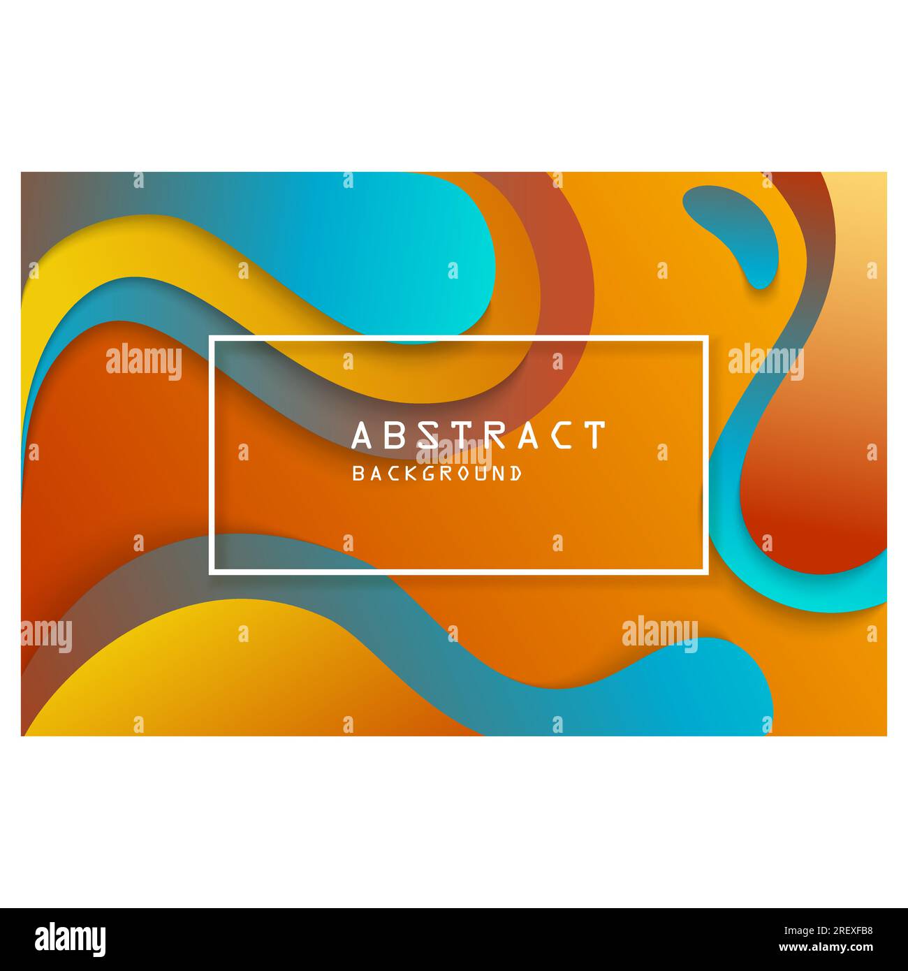 Abstract background. Cyan, orange, brown wavy lines Stock Vector Image ...