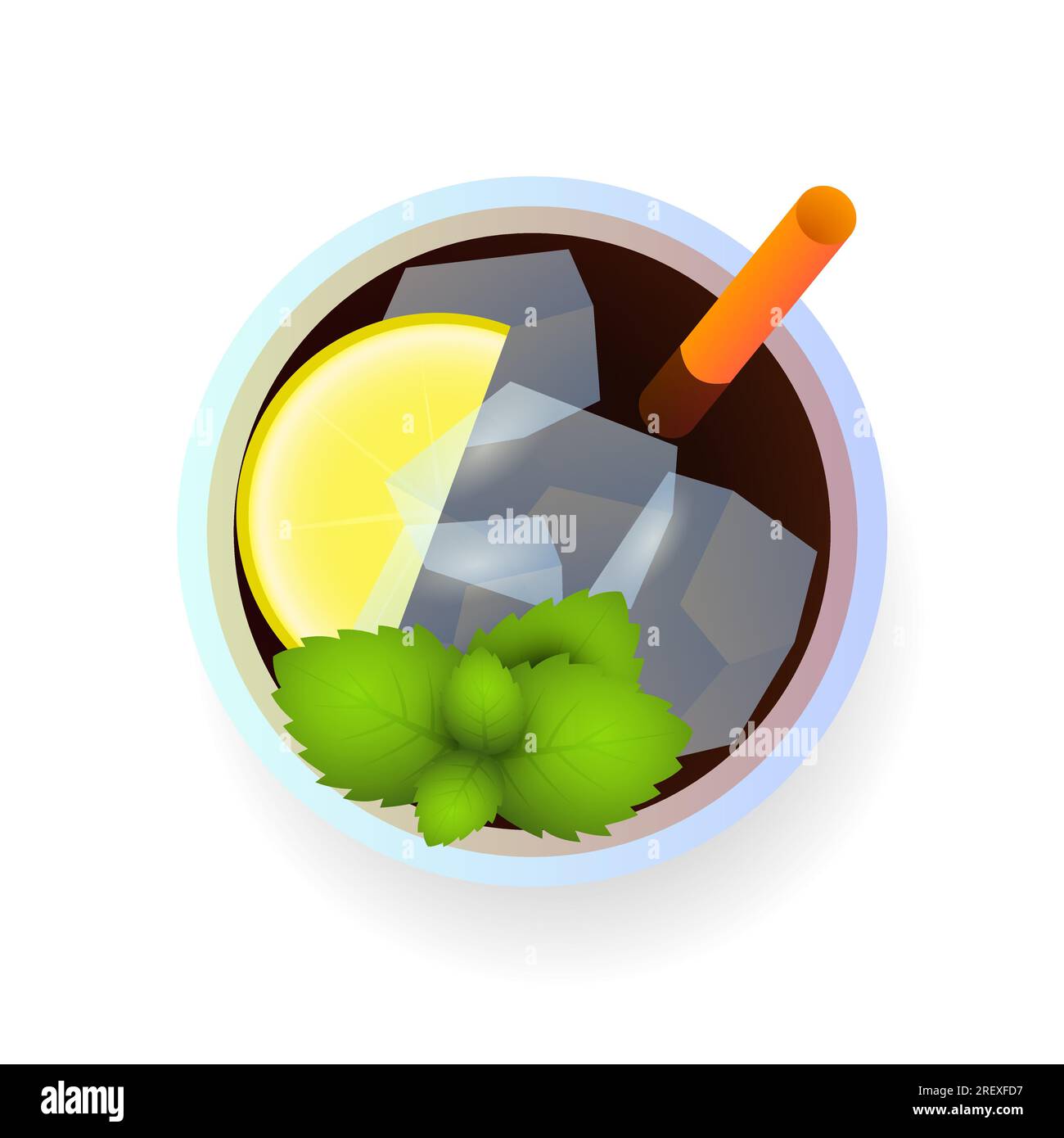 Summer lemon ice tea Stock Vector Images - Alamy