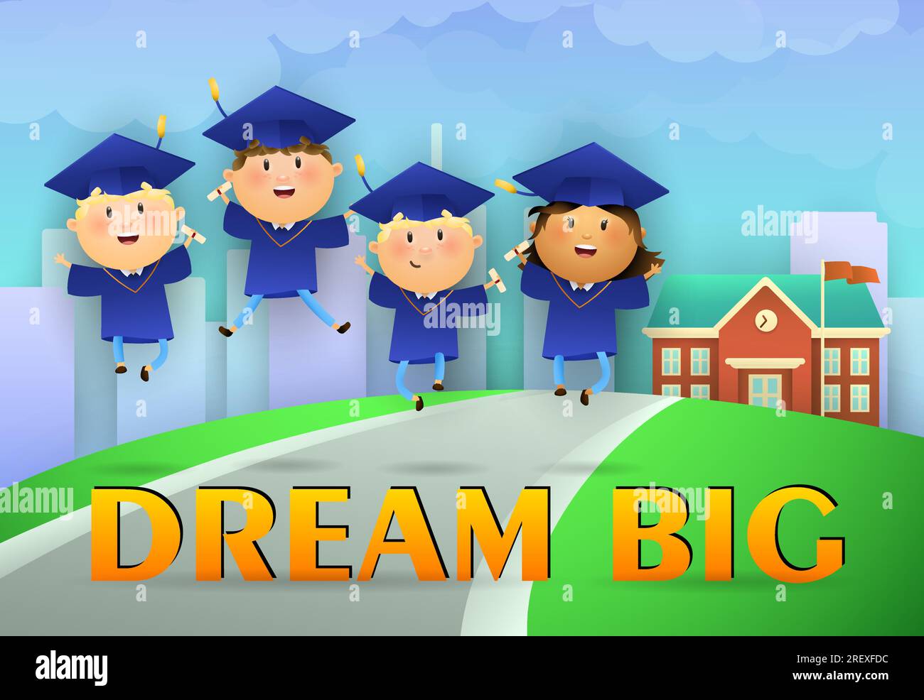 Dream Big graduation poster design. Happy graduates Stock Vector Image ...