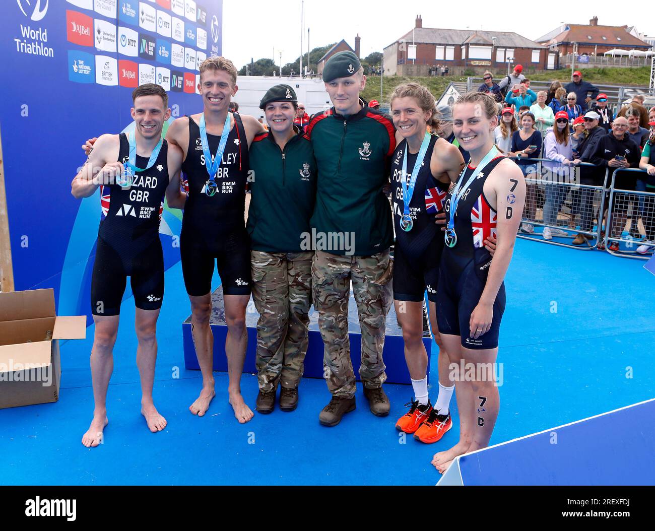 Team Great Britain's Barclay Izzard, Beth Potter, Max Stapley and ...