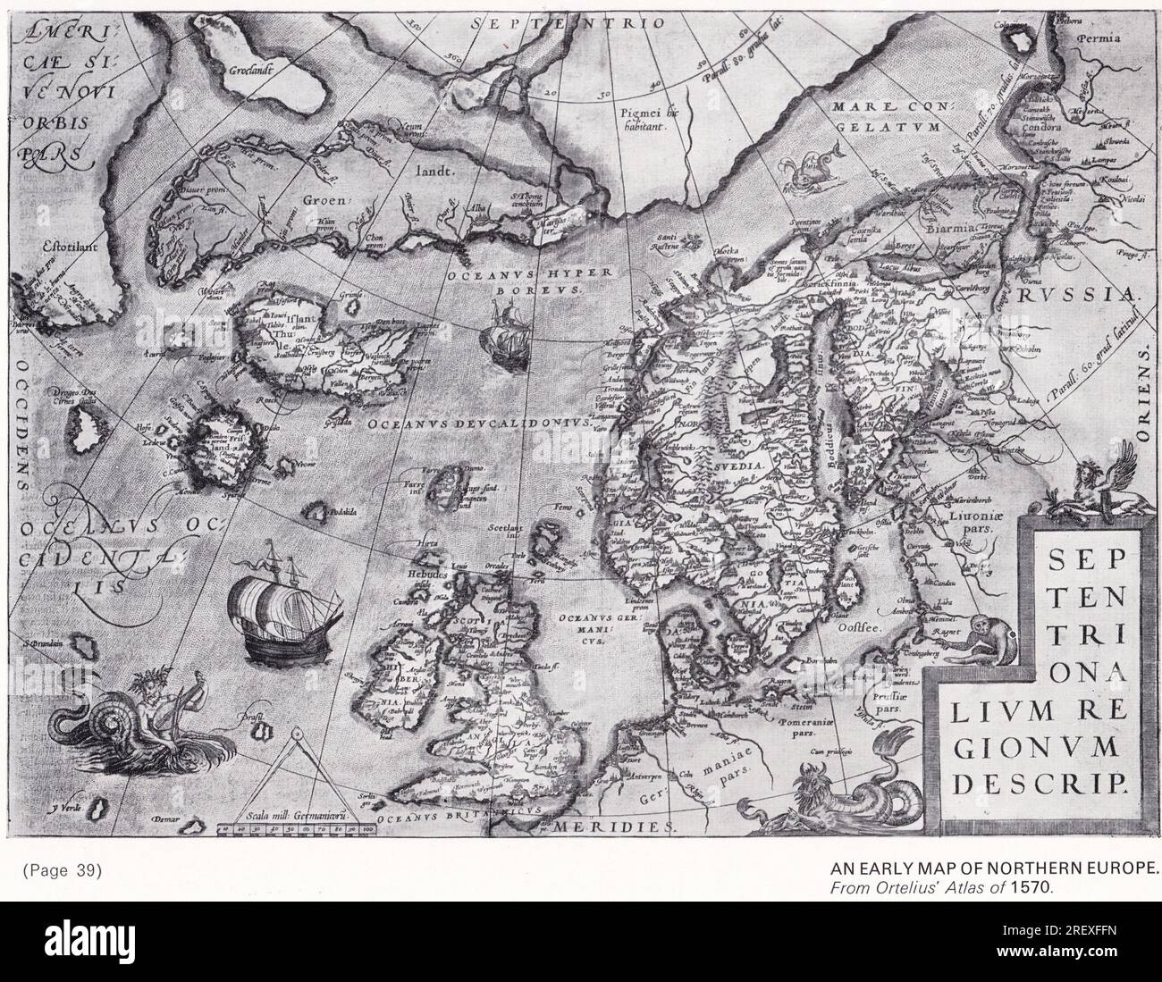 An early map of Northern Europe 16th century Stock Photo - Alamy