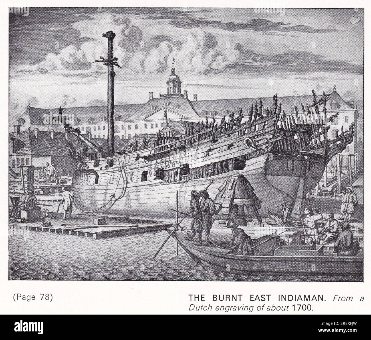 The Burnt East Indiaman Stock Photo - Alamy