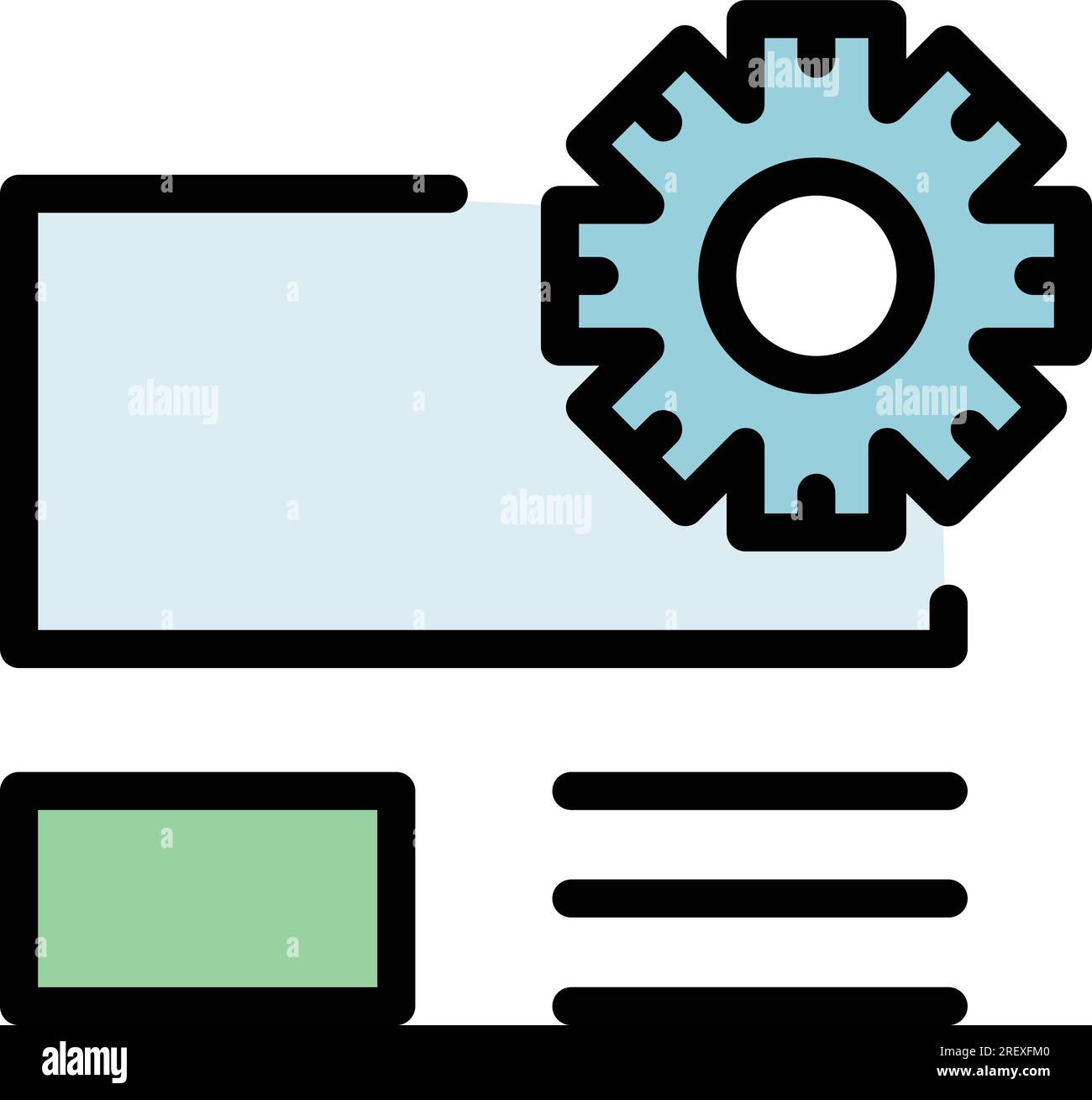 Web Cms Icon Outline Vector Design Development Graphic Code Color Flat Stock Vector Image