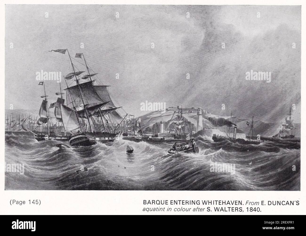 Barque entering Whitehaven Stock Photo - Alamy