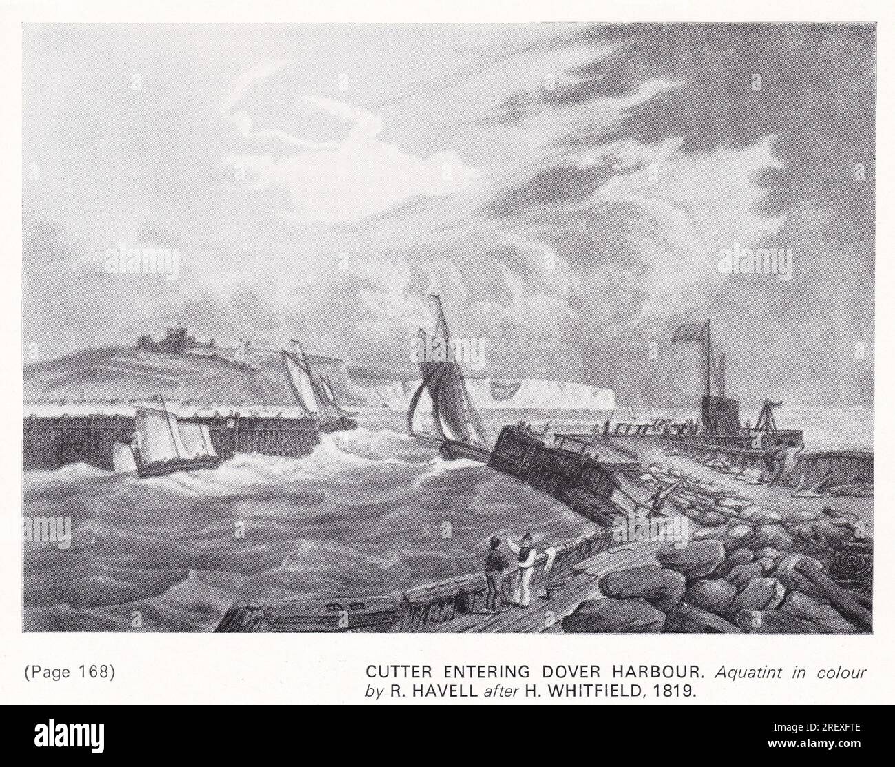 Cutter entering Dover Harbour 1800s Stock Photo - Alamy